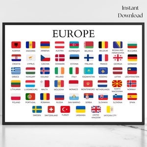 European Countries, Countries of Europe, Flags and Names, Learning ...