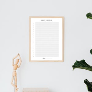 90 Years Life Calendar, Perpetual Calendar, Weeks of My Life, Calendar ...