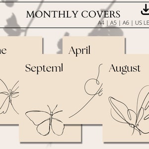 Monthly Butterfly Dashboards, Monthly Divider for Planner, Planner ...