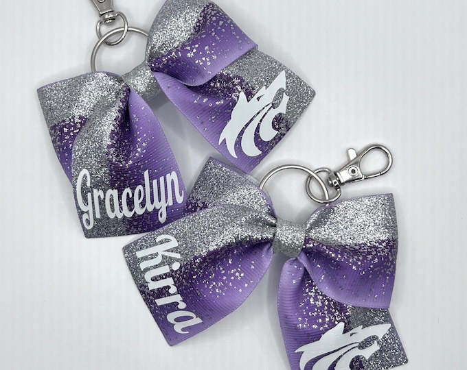 Cheer Team Mini Cheer Bow Keychain, Personalized Cheer Bow, Cheerleader ...