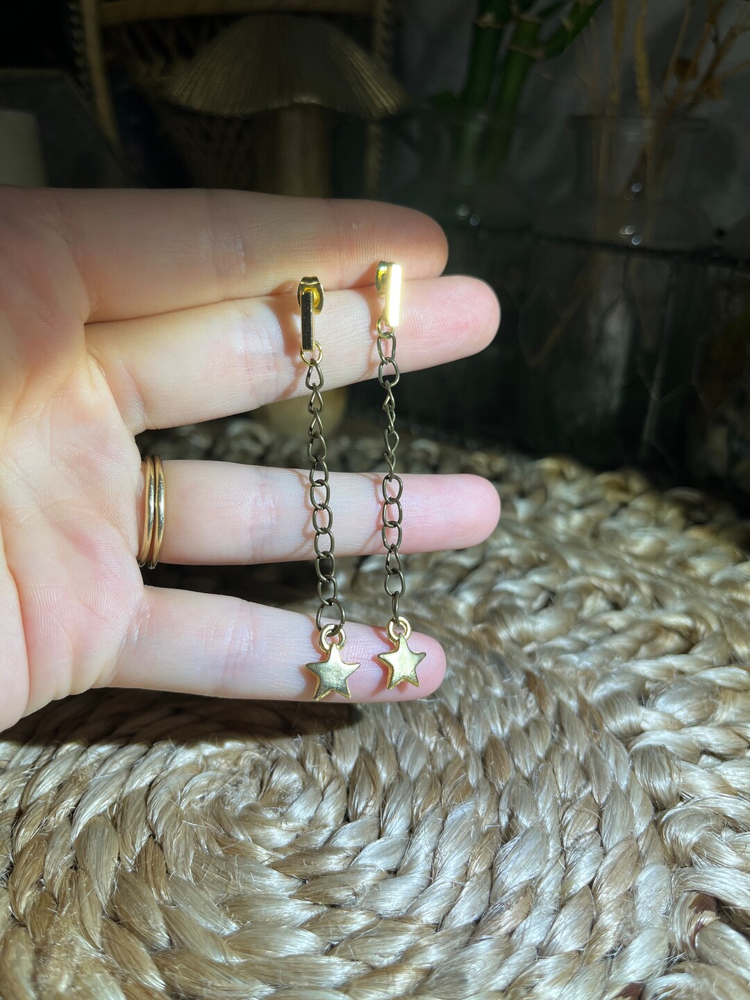 STARLET DANGLES - Chainlink Dangle Star Earrings - Etsy