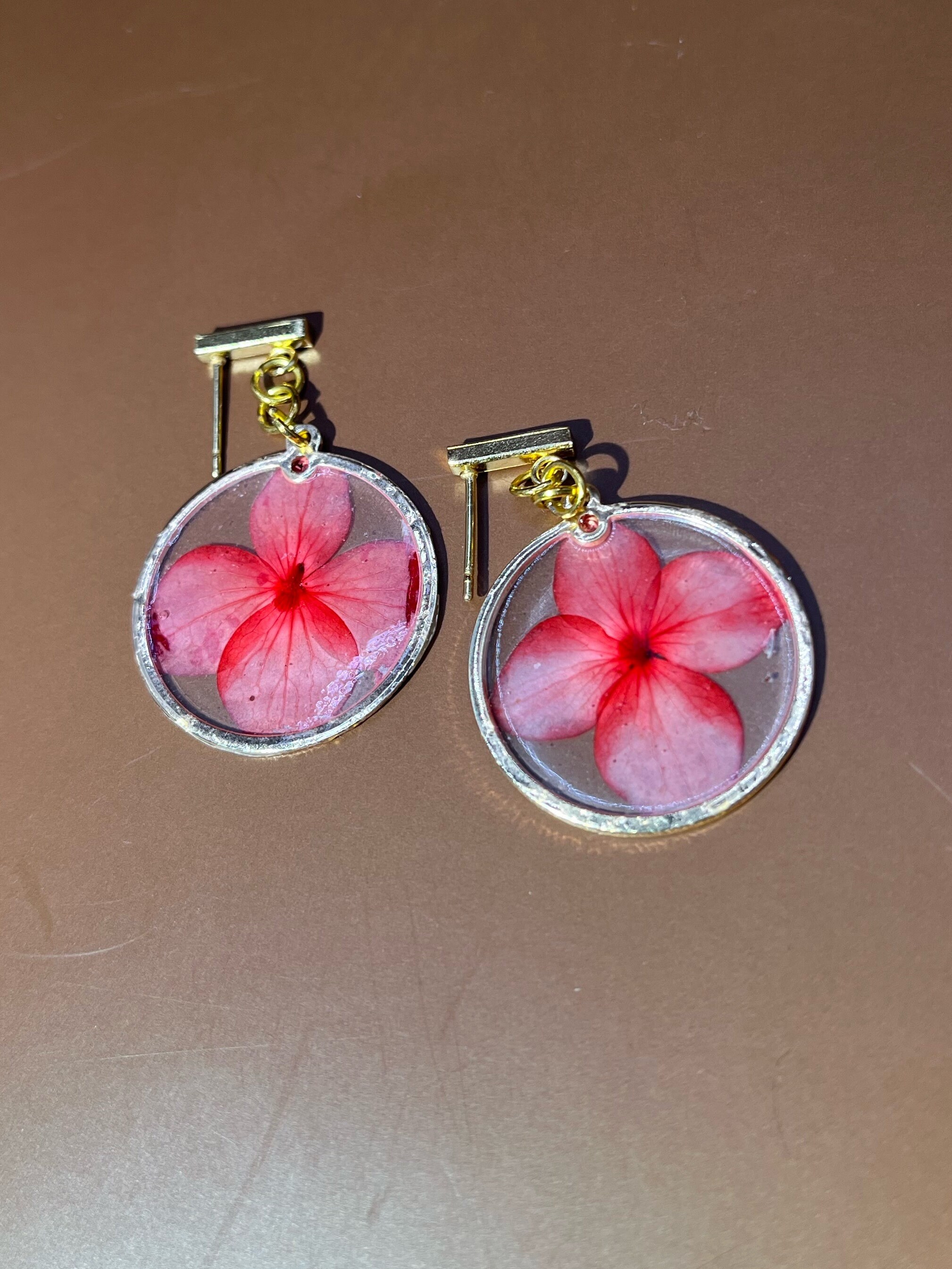 PROMISE Flower and Foliage Resin 14k Gold Plated and Stainless Steel - Etsy