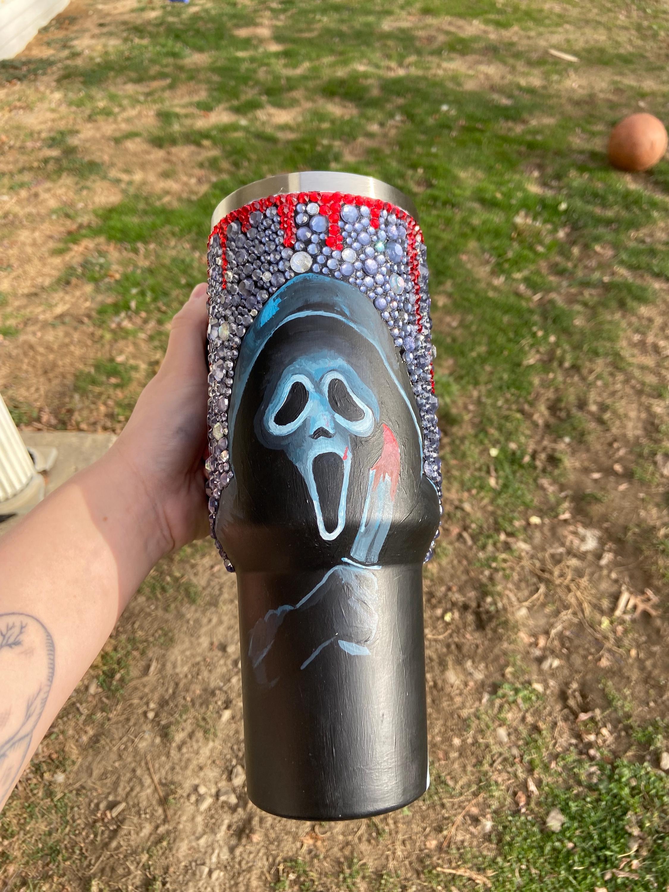 Custom Painted Ghostface Tumbler - Etsy