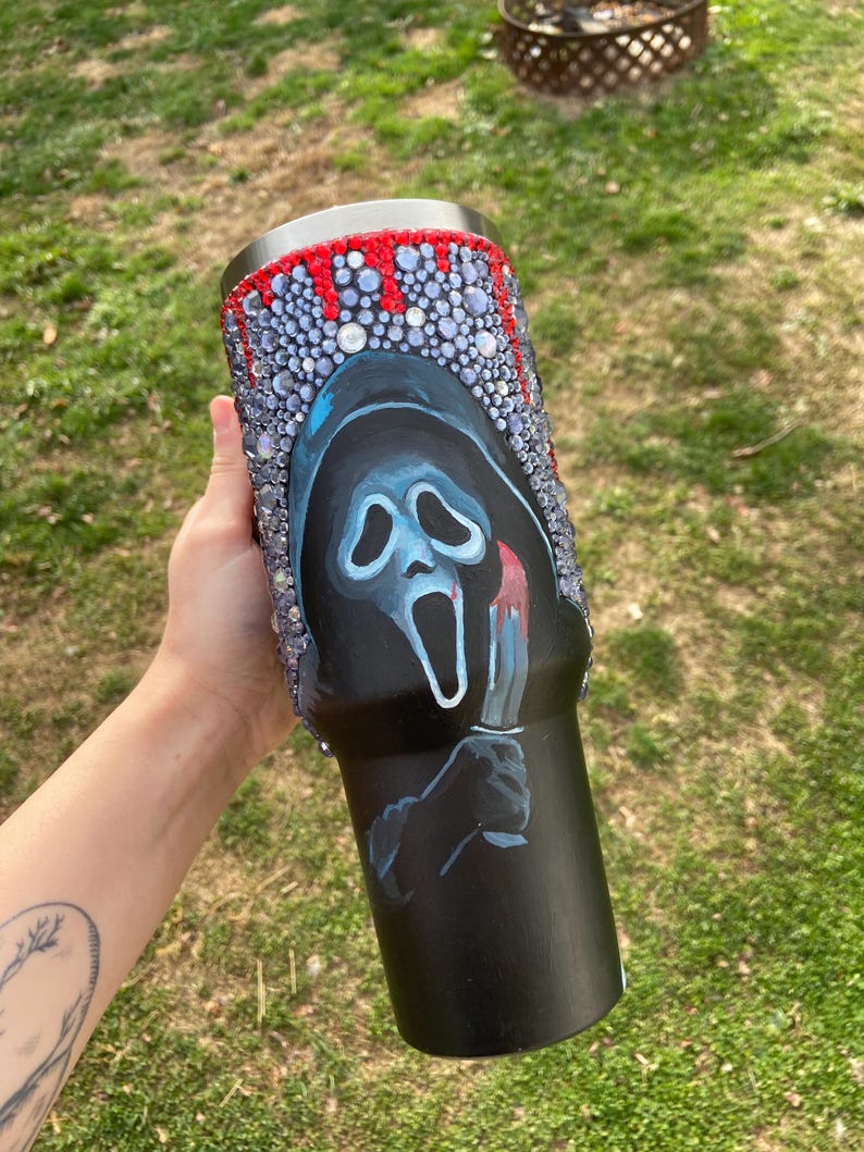 Custom Painted Ghostface Tumbler - Etsy