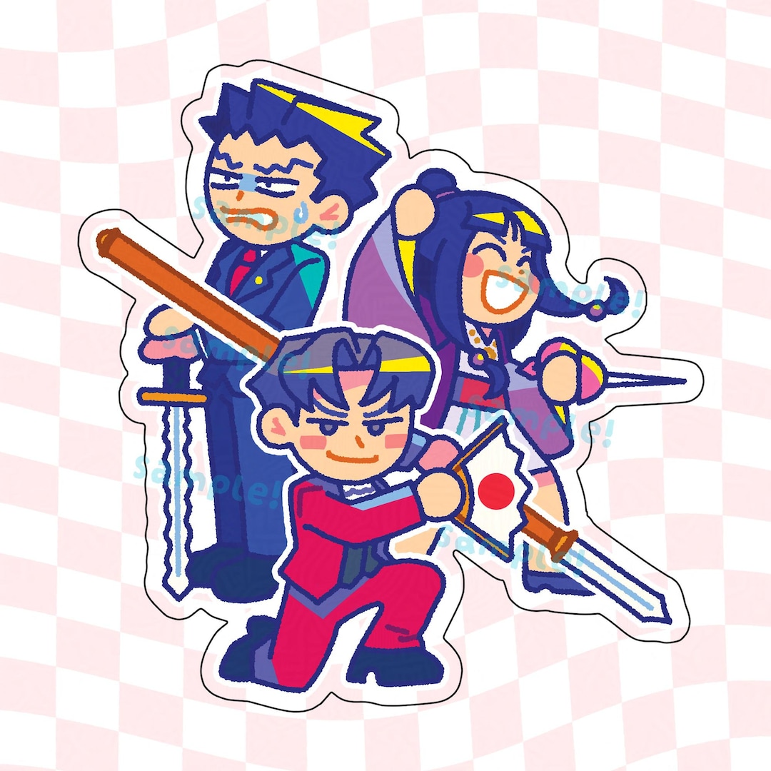 PREORDER Ace Attorney Acrylic Charm Keychain Miles Edgeworth Maya Fey ...