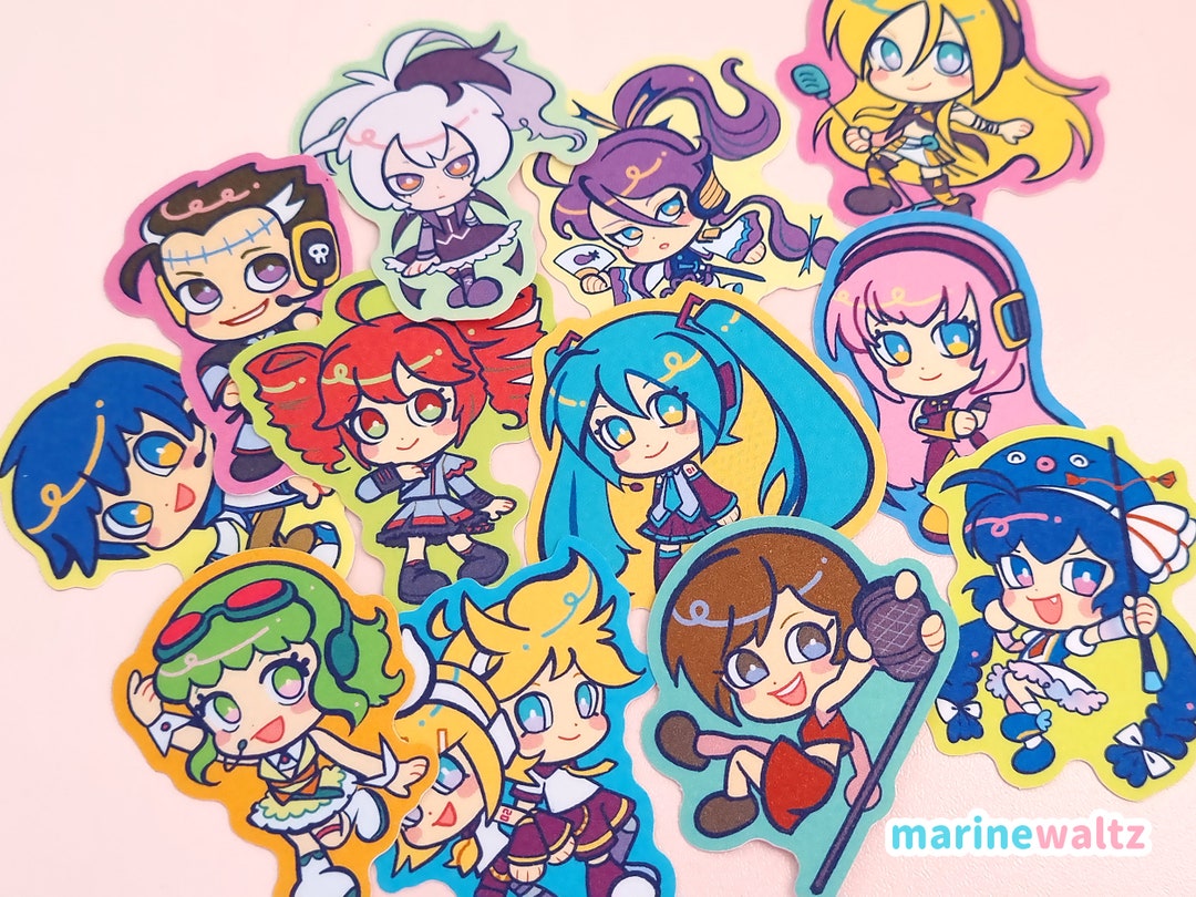 Vocaloid UTAU Vocal Synth Vinyl Glitter Stickers Hatsune Miku, Kagamine ...