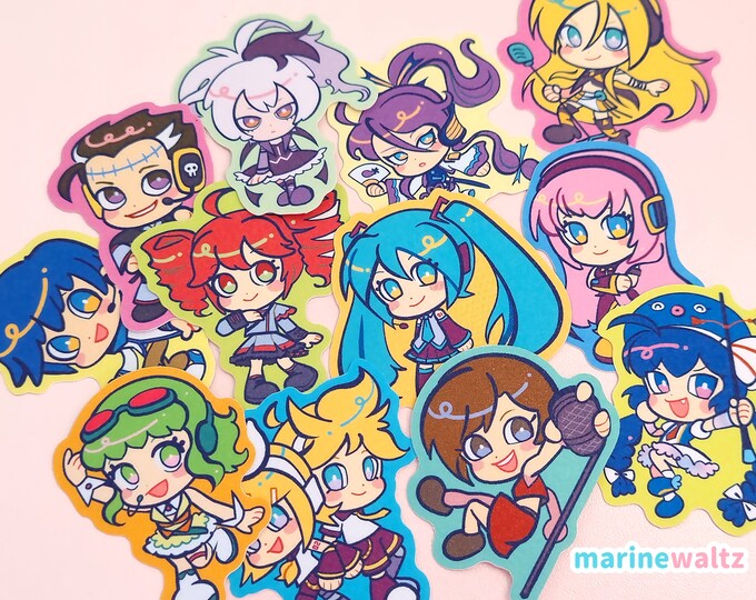 Vocaloid UTAU Vocal Synth Vinyl Glitter Stickers Hatsune Miku, Kagamine ...