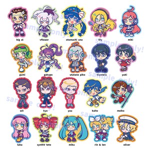 Vocaloid UTAU Vocal Synth Vinyl Glitter Stickers Hatsune Miku, Kagamine ...