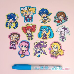 Vocaloid UTAU Vocal Synth Vinyl Glitter Stickers Hatsune Miku, Kagamine ...