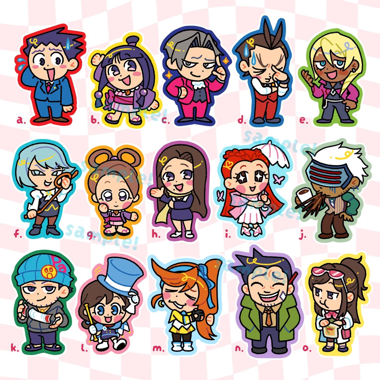 Ace Attorney Vinyl Glitter Stickers | Phoenix Wright, Miles Edgeworth ...
