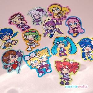 Vocaloid UTAU Vocal Synth Vinyl Glitter Stickers Hatsune Miku, Kagamine ...