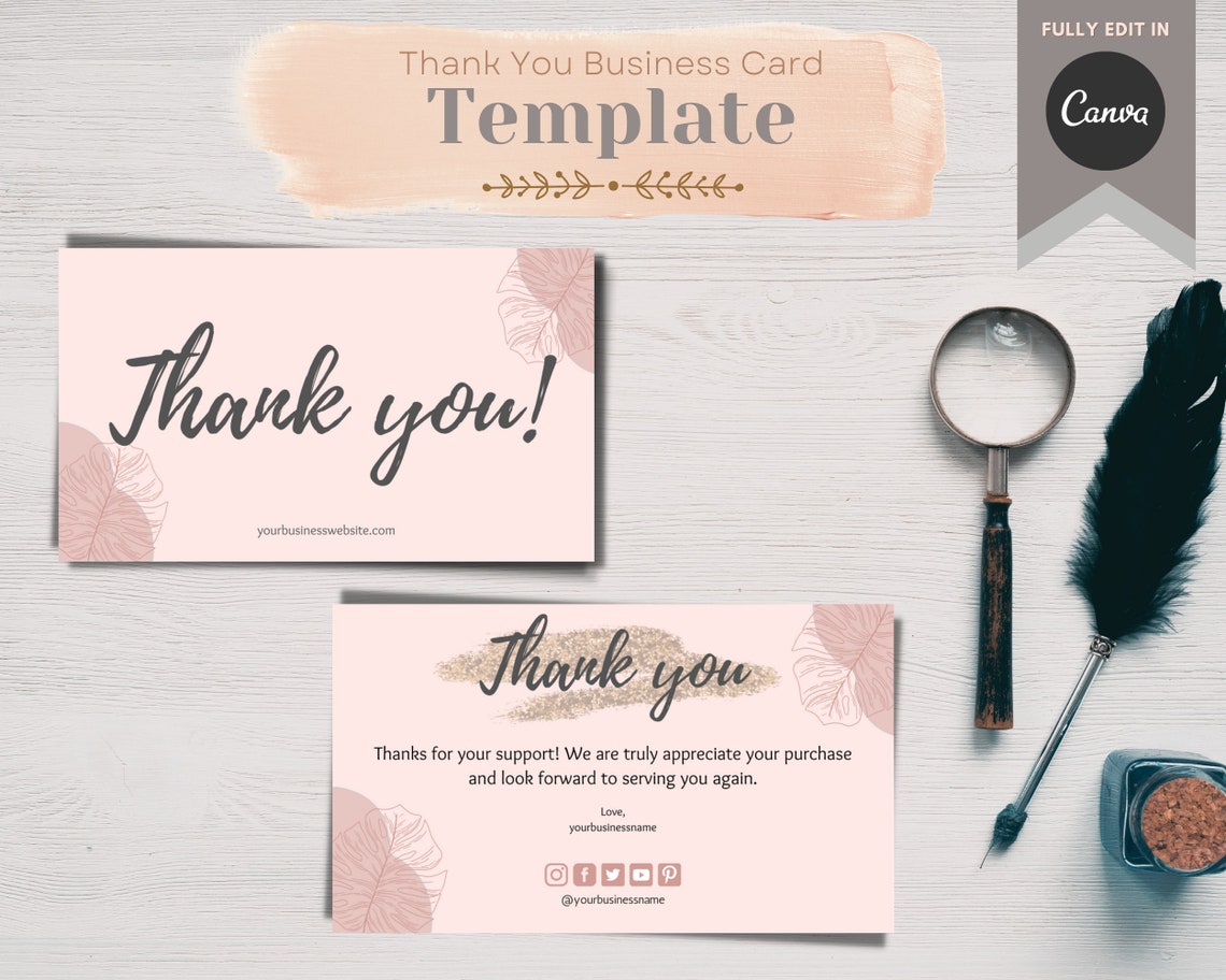 Pastel Neutral Thank You Card for Small Business Thank You | Etsy