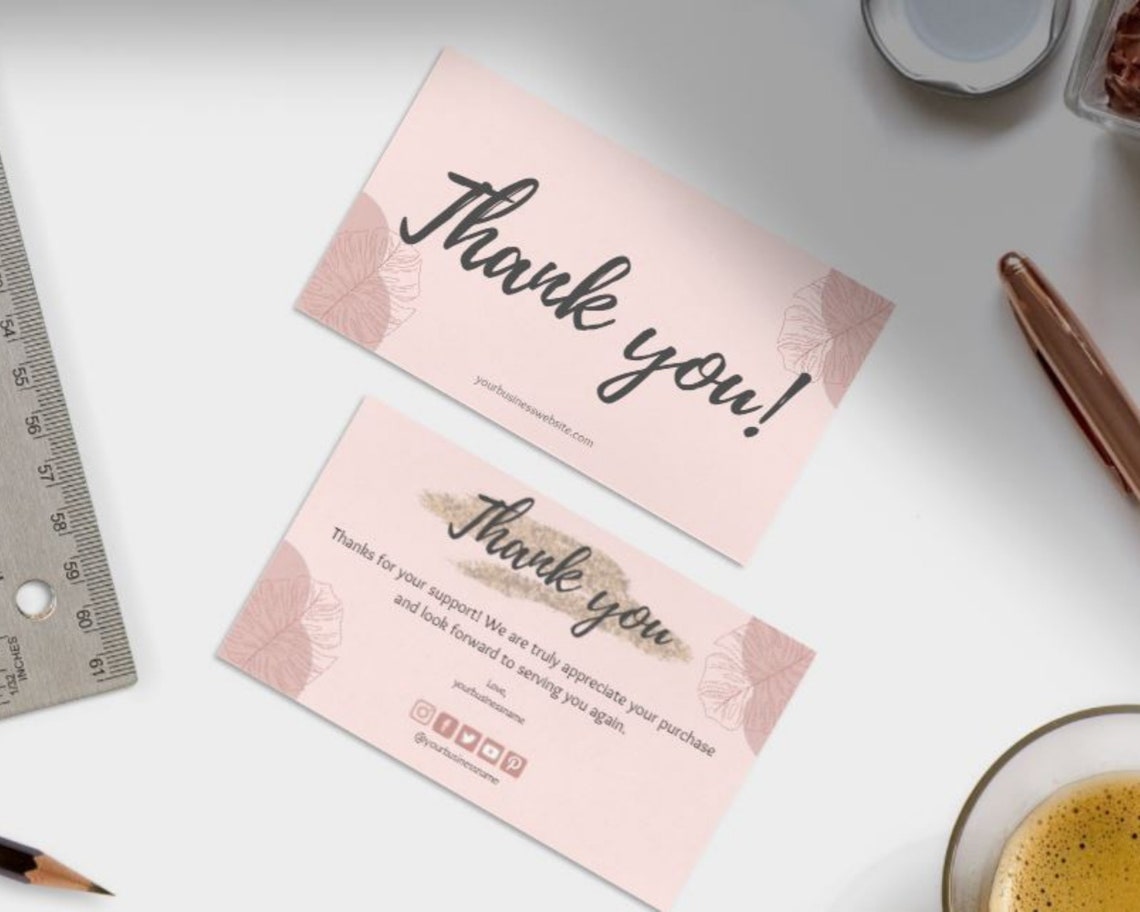 Pastel Neutral Thank You Card for Small Business Thank You | Etsy