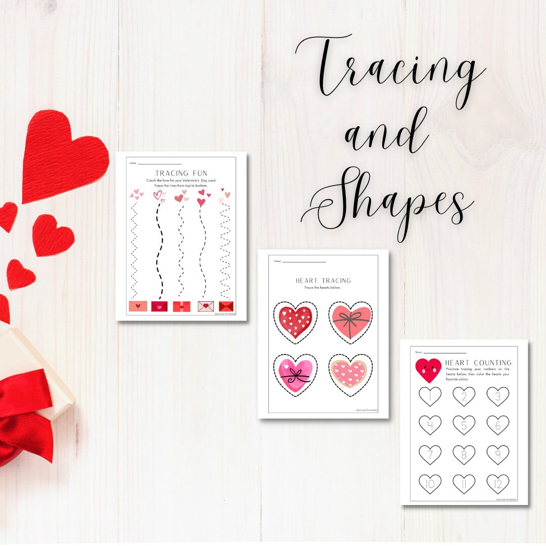 50 Page Download & Print Valentine's Day Themed Preschool Activity Book ...