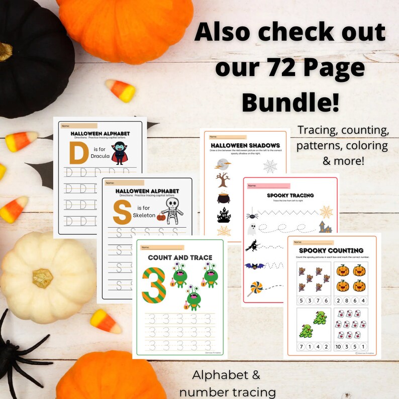 35 Page Halloween Themed Abcs and Number Tracing Activity Book for ...