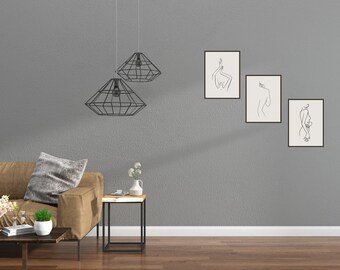Female Form Line Drawing Wall Art, Large Poster, Framed Scandi Art ...