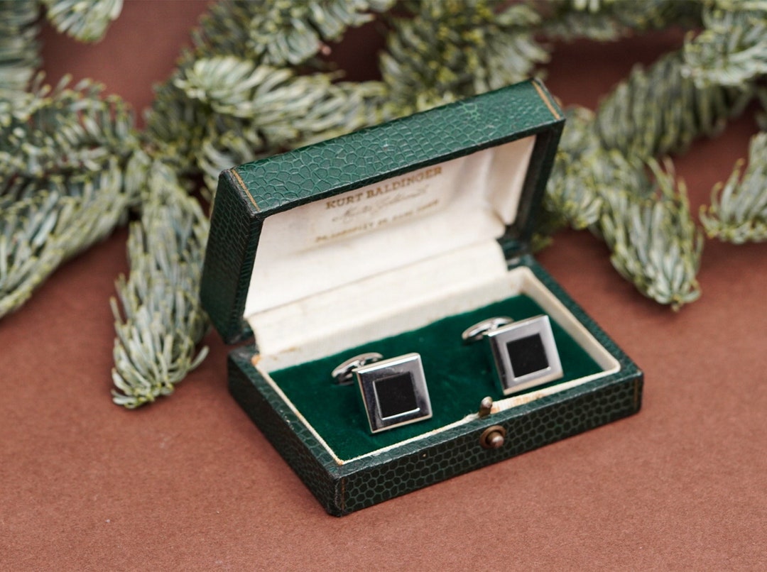 Vintage Forest Green Jewelry Box: Leather Feel Cufflink Storage - Etsy