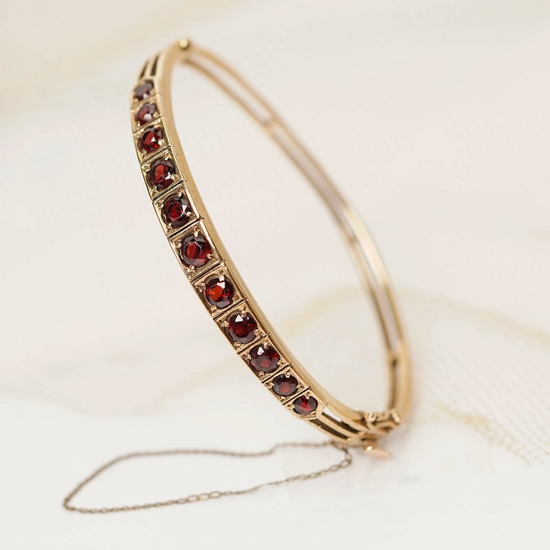 Garnet Bangle - Etsy