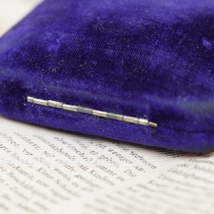 Antique Blue Velvet Stud Box: Silk Interior Jewelry Box - Etsy