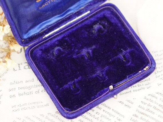 Antique Blue Velvet Stud Box, Antique Velvet Jewelry … - Gem