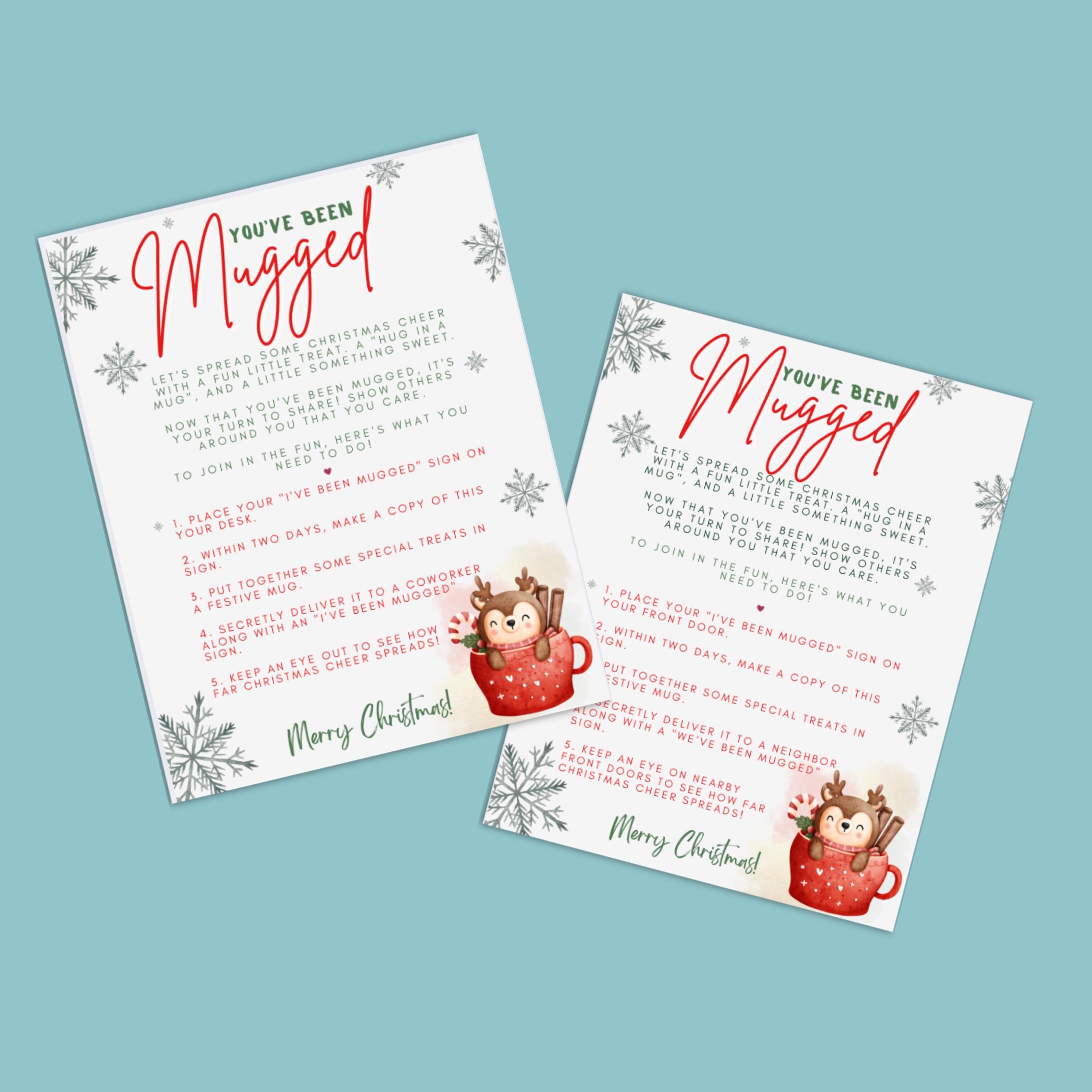 You've Been Mugged Christmas Game: Office Holiday Printable (PDF) - Etsy