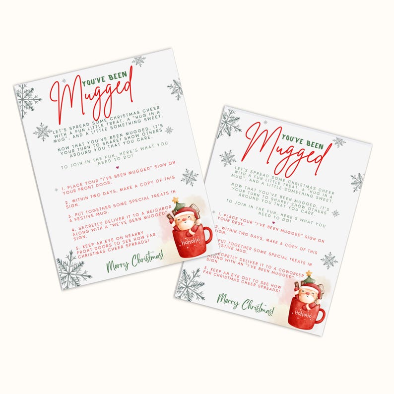 You've Been Mugged Christmas Game: Office Secret Santa (digital ...