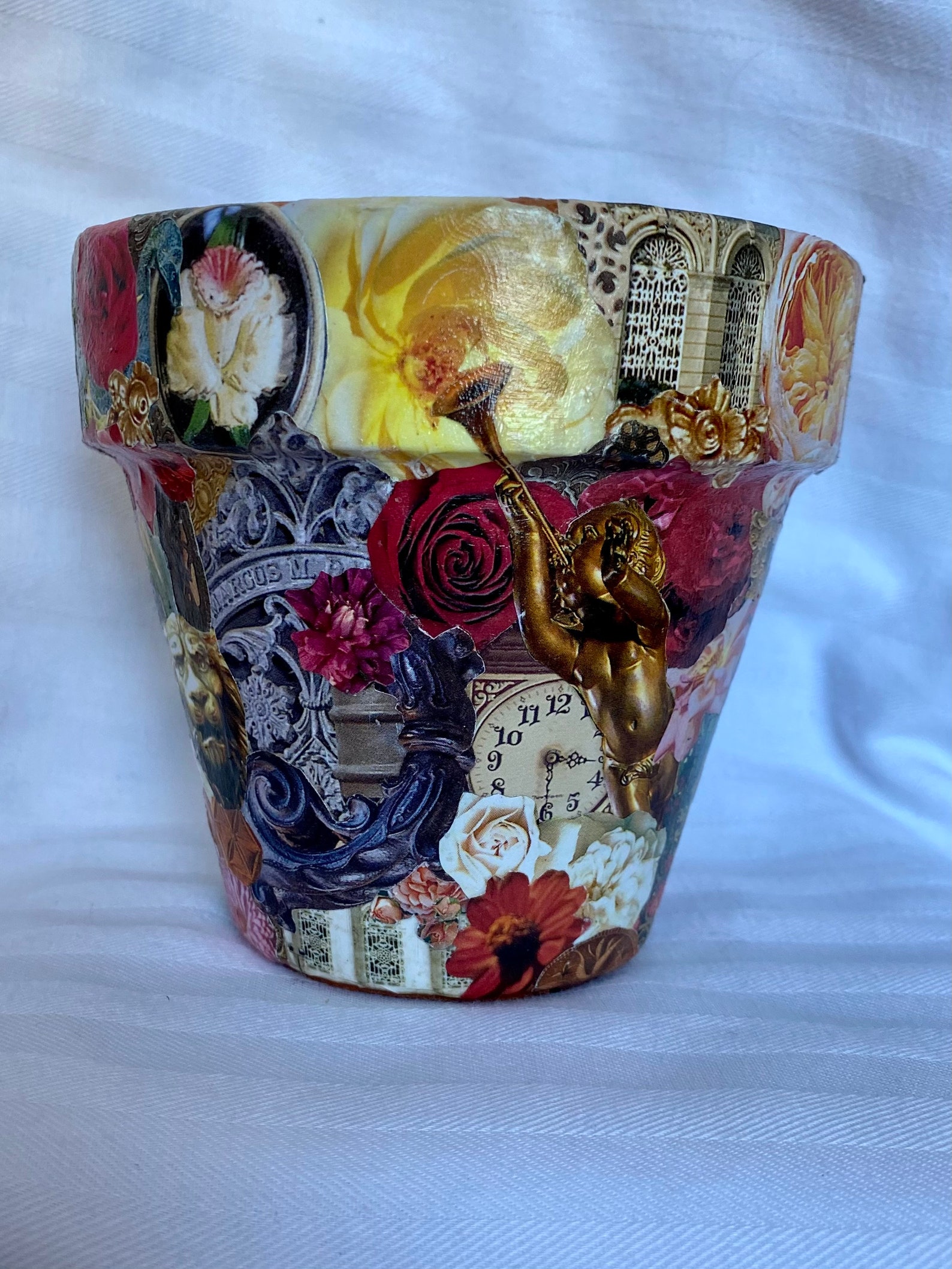 Charming Roses and Antiques Houseplant Terra Cotta Pot a - Etsy