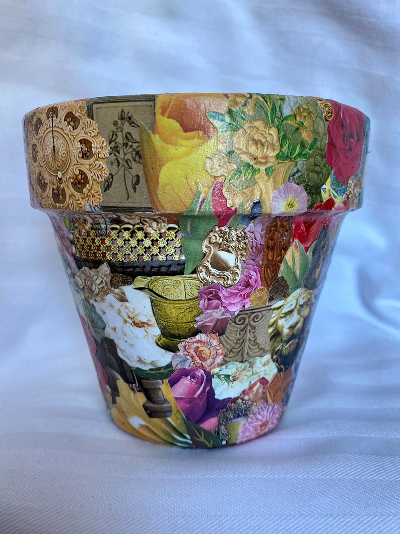 Charming Roses and Antiques Houseplant Terra Cotta Pot a - Etsy