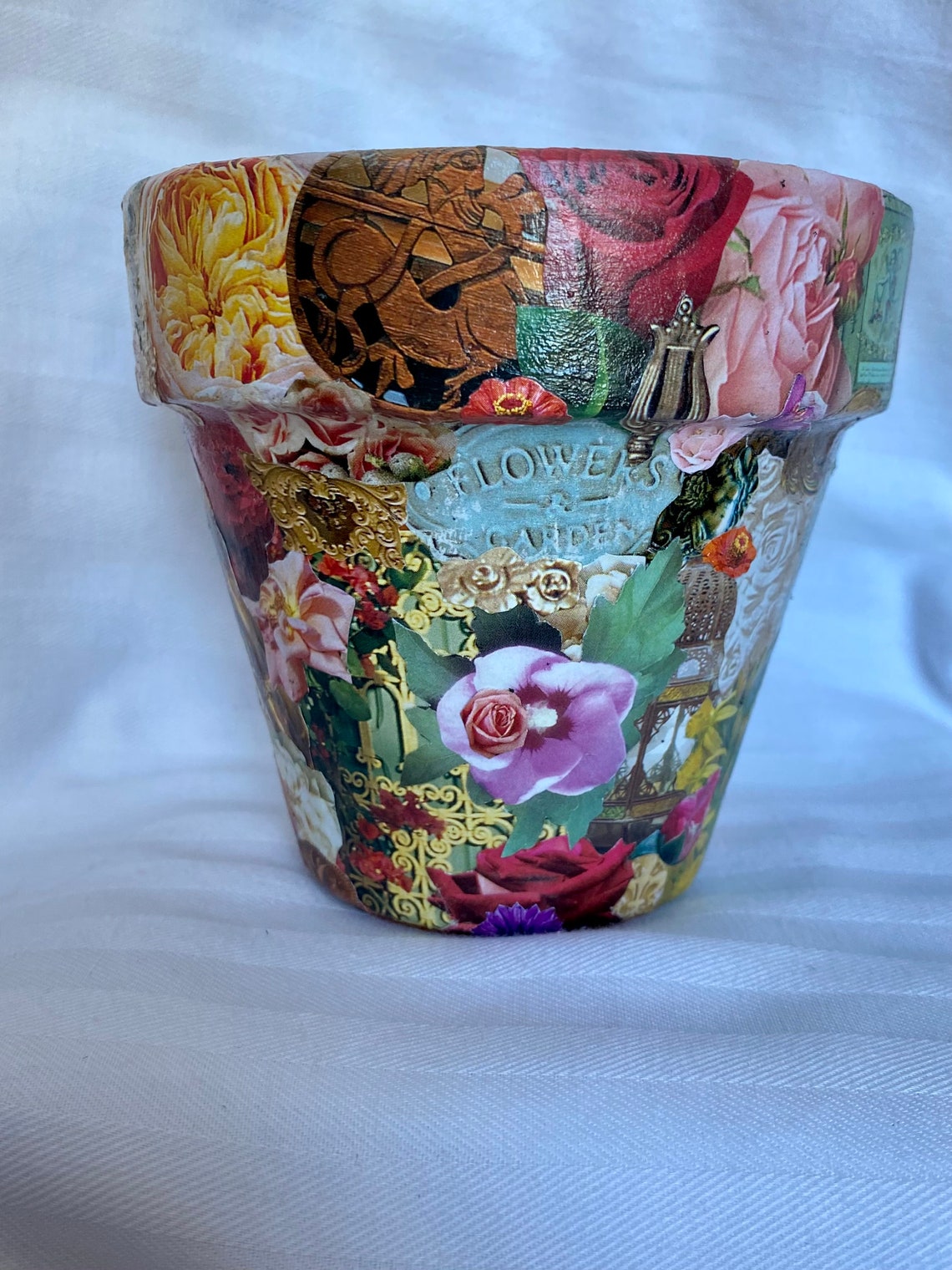 Charming Roses and Antiques Houseplant Terra Cotta Pot a - Etsy