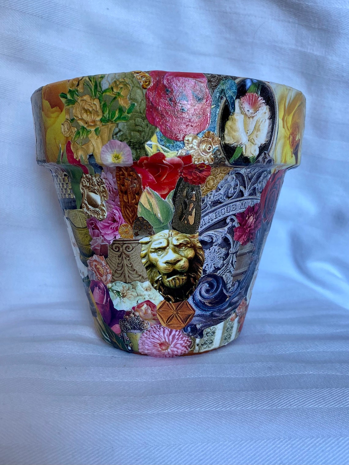 Charming Roses and Antiques Houseplant Terra Cotta Pot a - Etsy