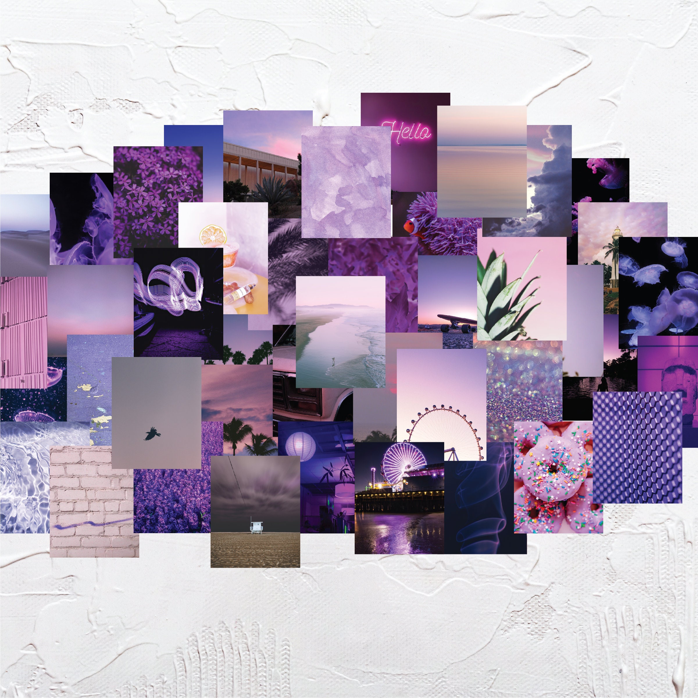 INSTANT DOWNLOAD Palm Purple SET of 60 Photo Prints, Purple Pastel Wall ...