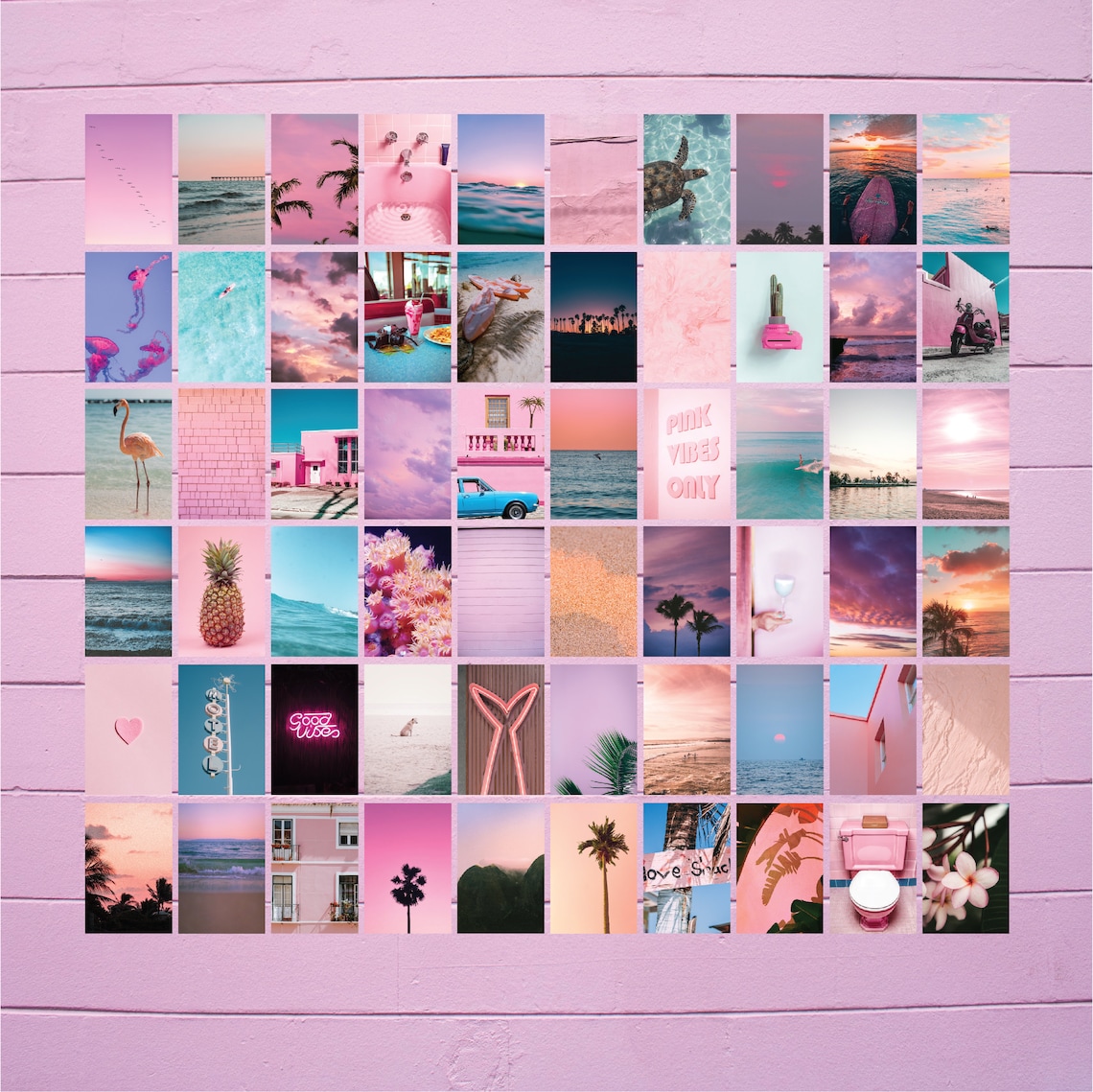 INSTANT DOWNLOAD Palm Pink SET of 60 Photo Prints in 4x6 Blush Pink ...
