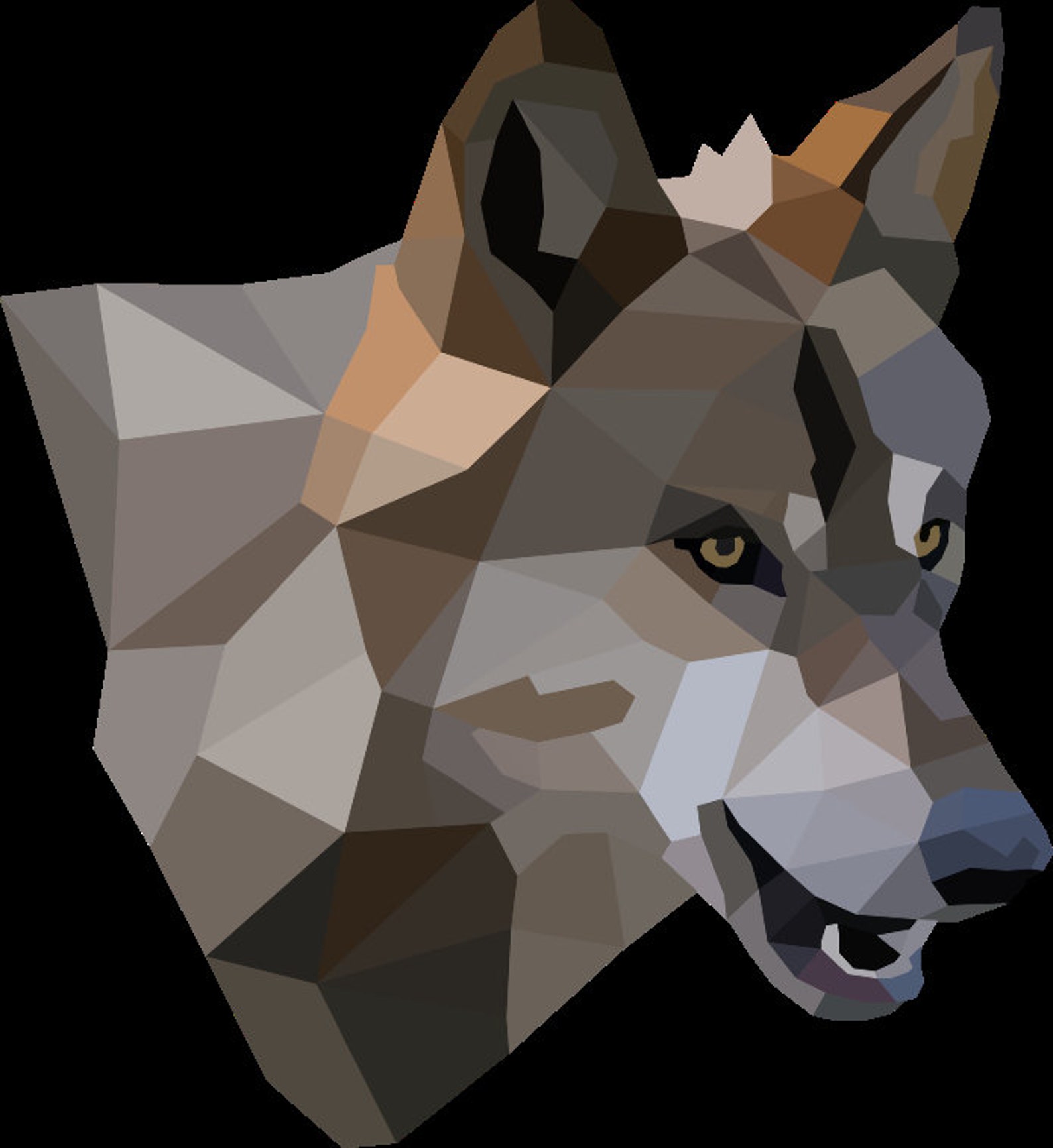 Wolf Polygon Graphic, Wolf, Geometry, Shapes, Graphics, Nature, Art - Etsy