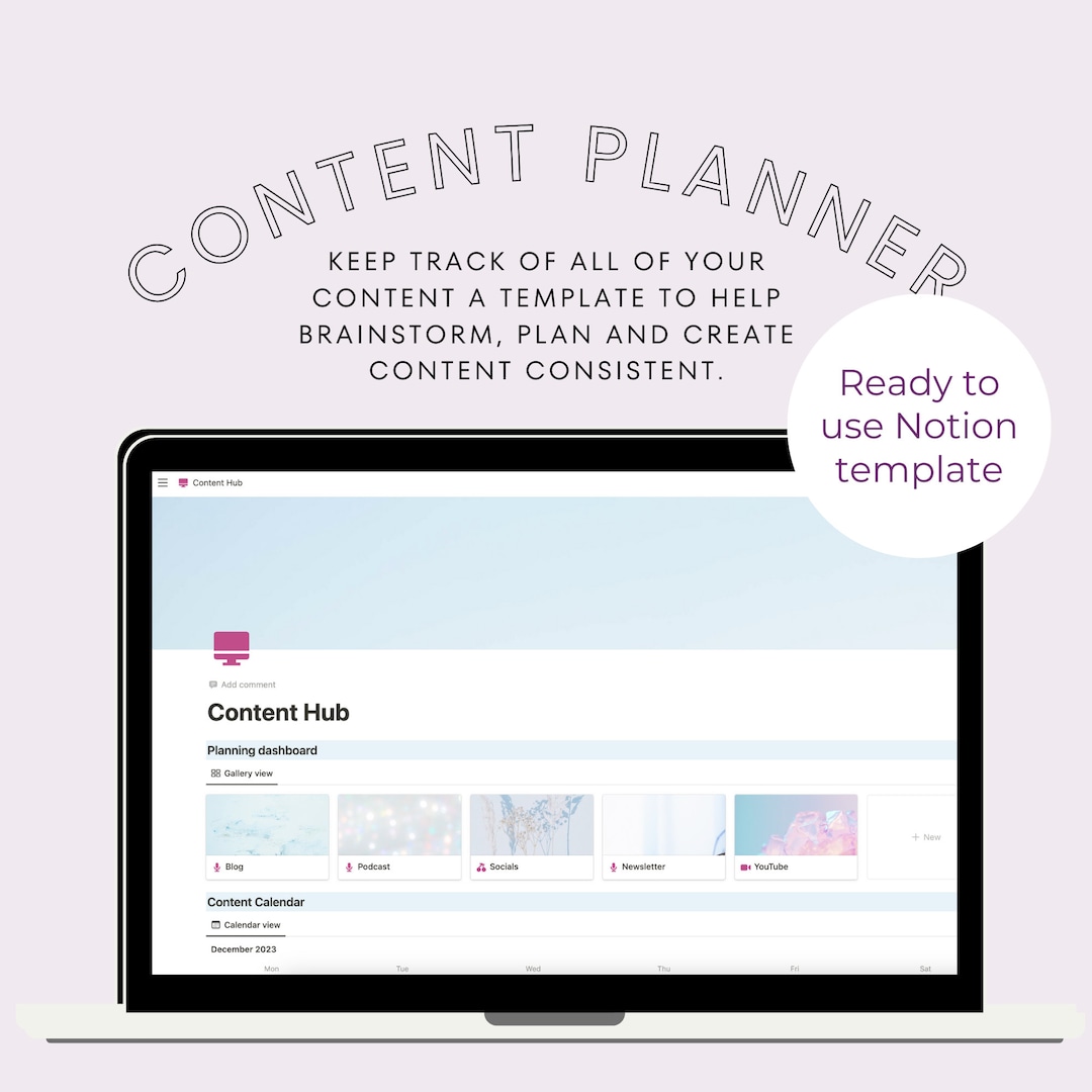 Notion Content Planner Template | Notion Content Plan | Social Media ...