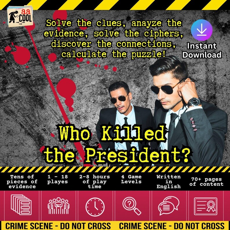 Printable Murder Mystery Party Game (1-18 Players) Detective Cold Case ...