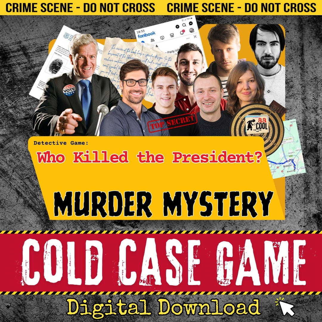 Printable Murder Mystery Party Game (1-18 Players) Detective Cold Case ...
