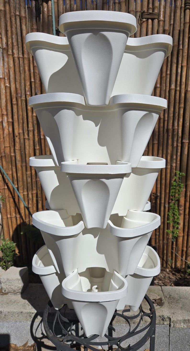 5 Stackable Planter Pots, Vertical Gardening for Compact Spaces - Etsy