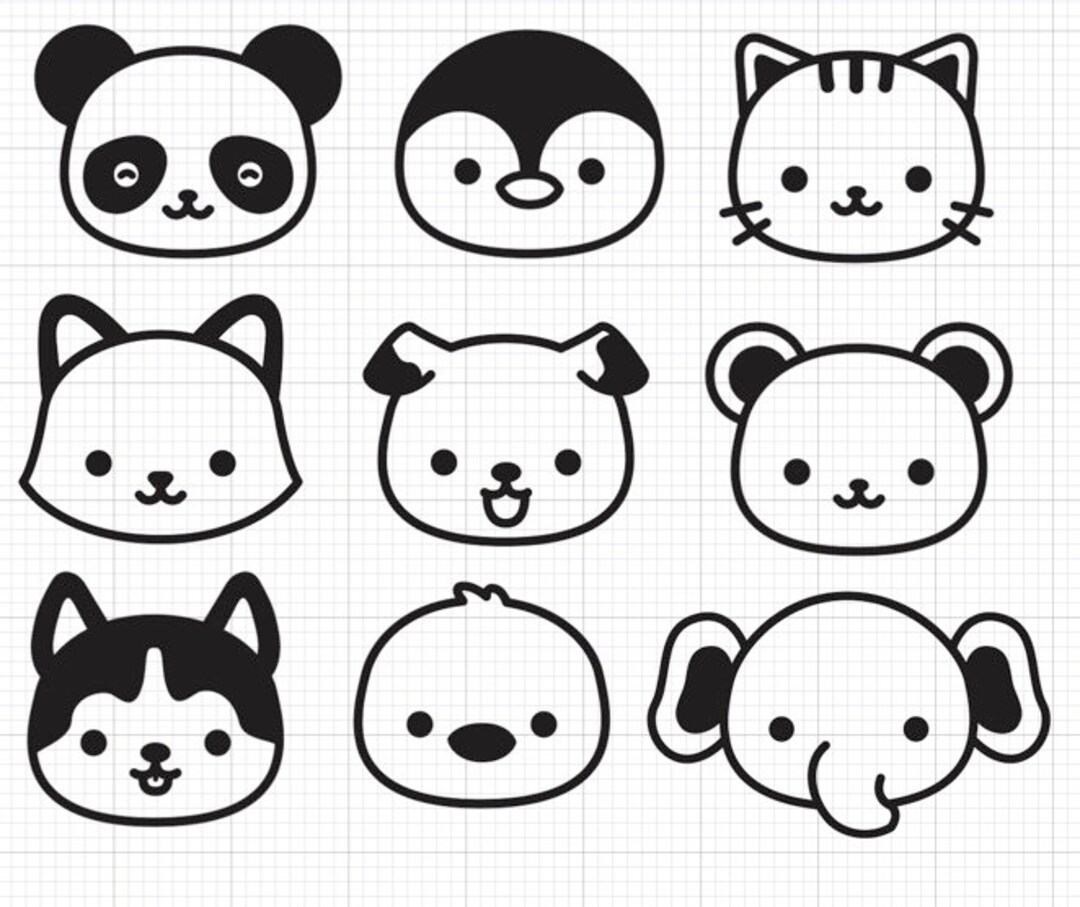 Cute Animal Stickers (9p) - Etsy