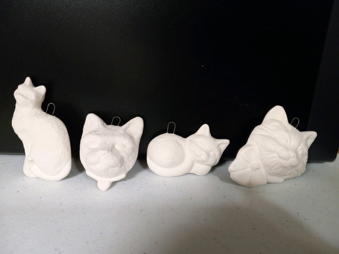 Set of 4 Small Cat Ornaments - Etsy