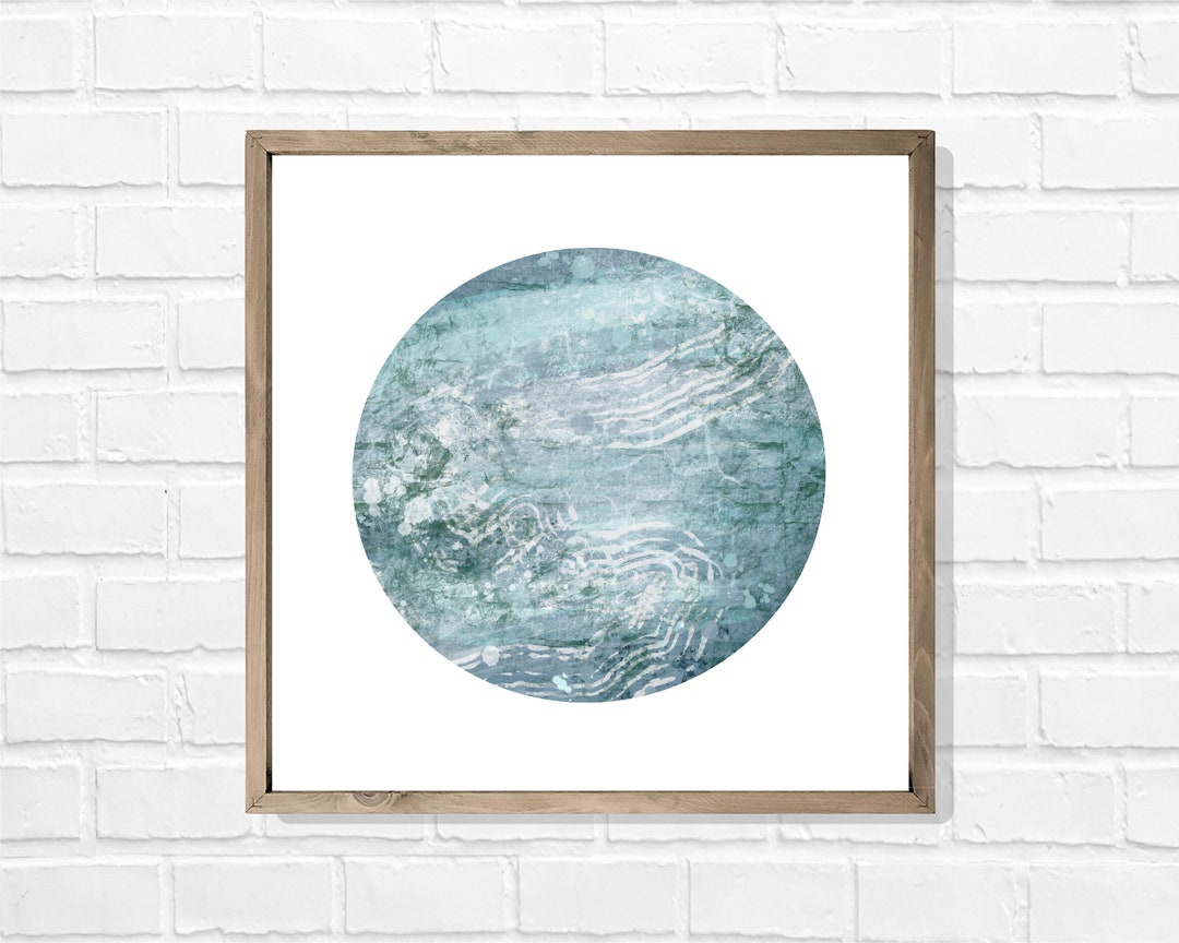 Circle, Abstract, Geometric, Geode, Teal, Blue, Painting, Texture ...
