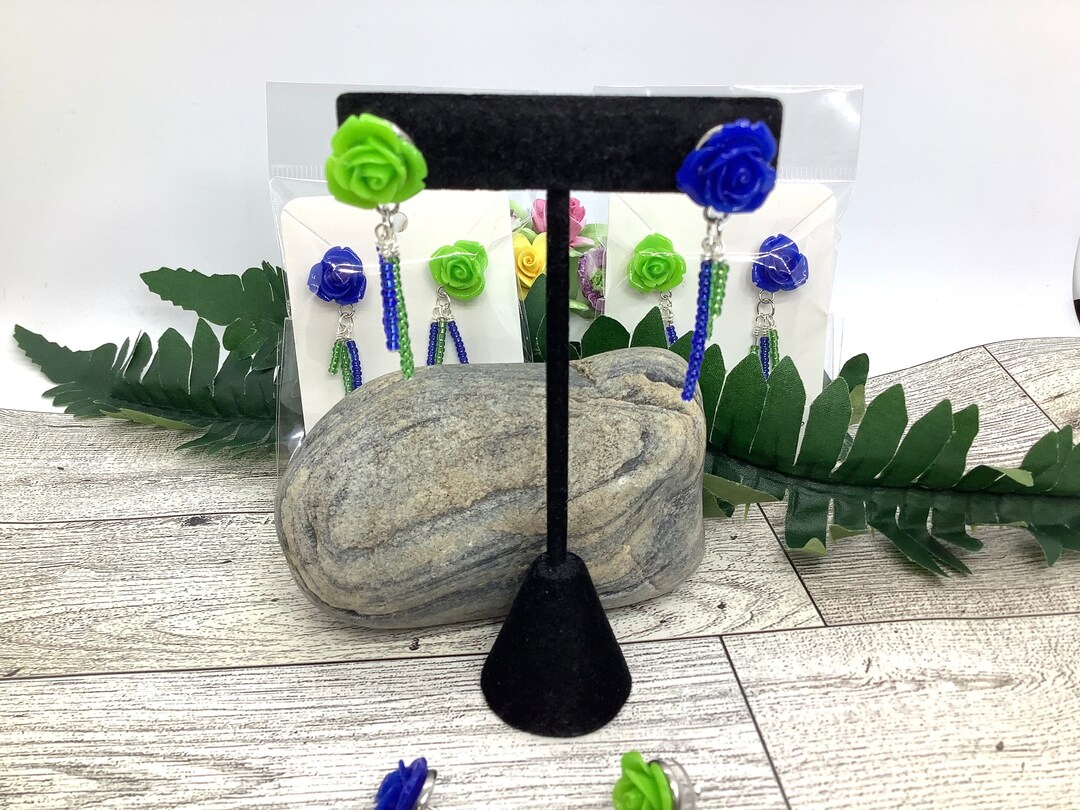 Seahawk, Blue and Green Roses. Post Back Style. - Etsy