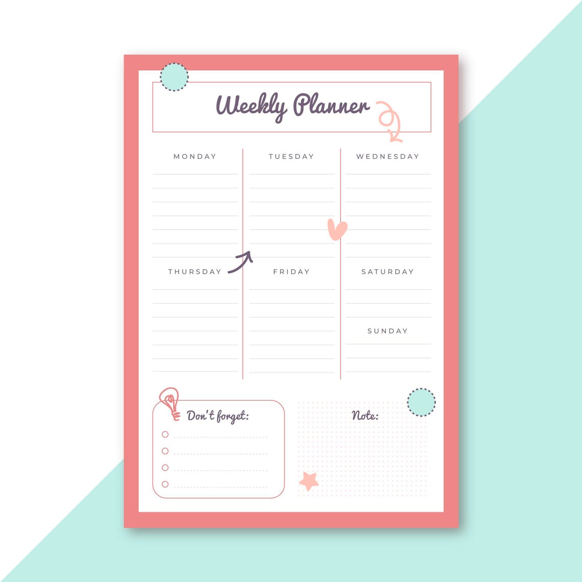 Weekly Planner - Etsy