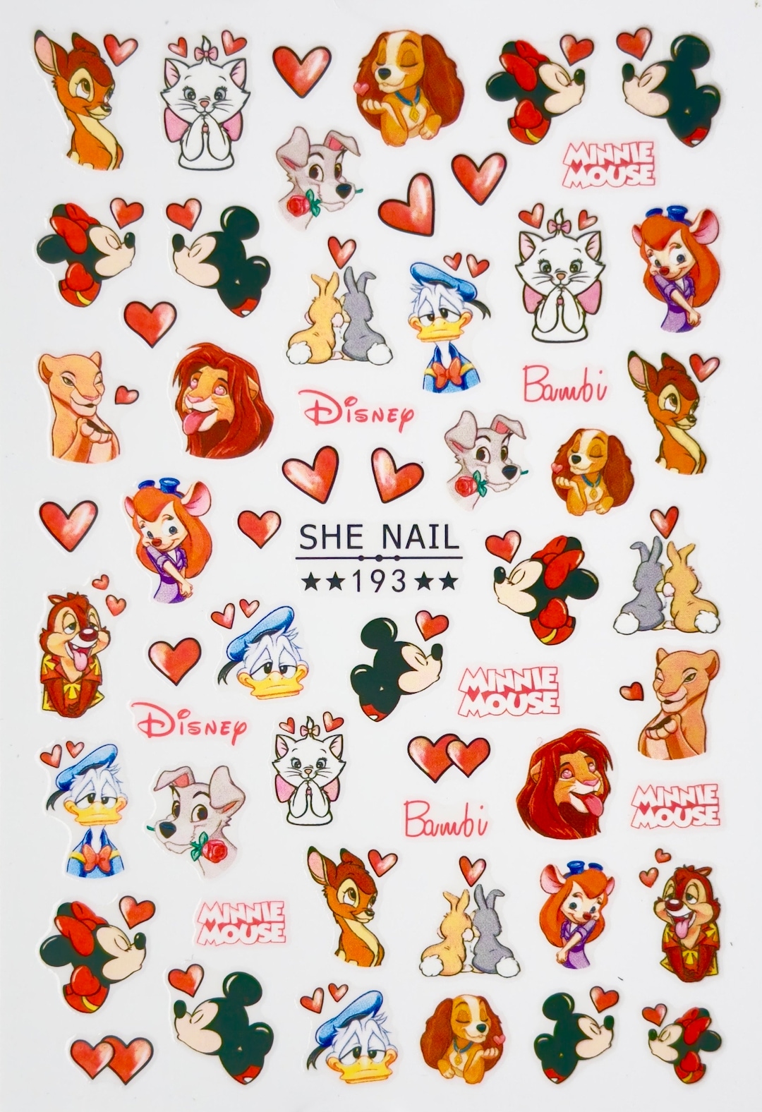 Nail Air Disney Theme Decal Stickers - Etsy Portugal