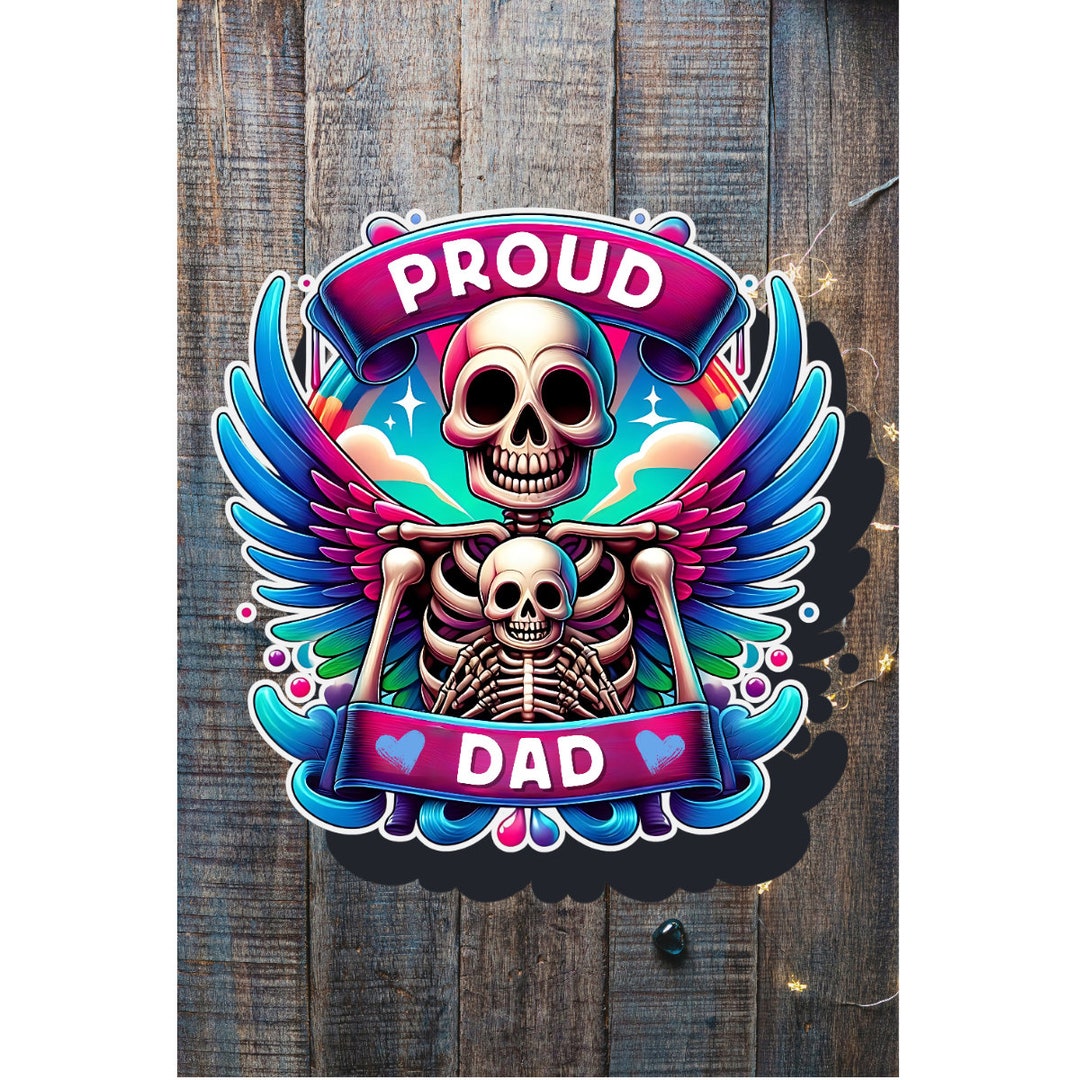 Skeleton Fathers Day Dad Life Sticker Waterproof Sticker Laptop Sticker ...