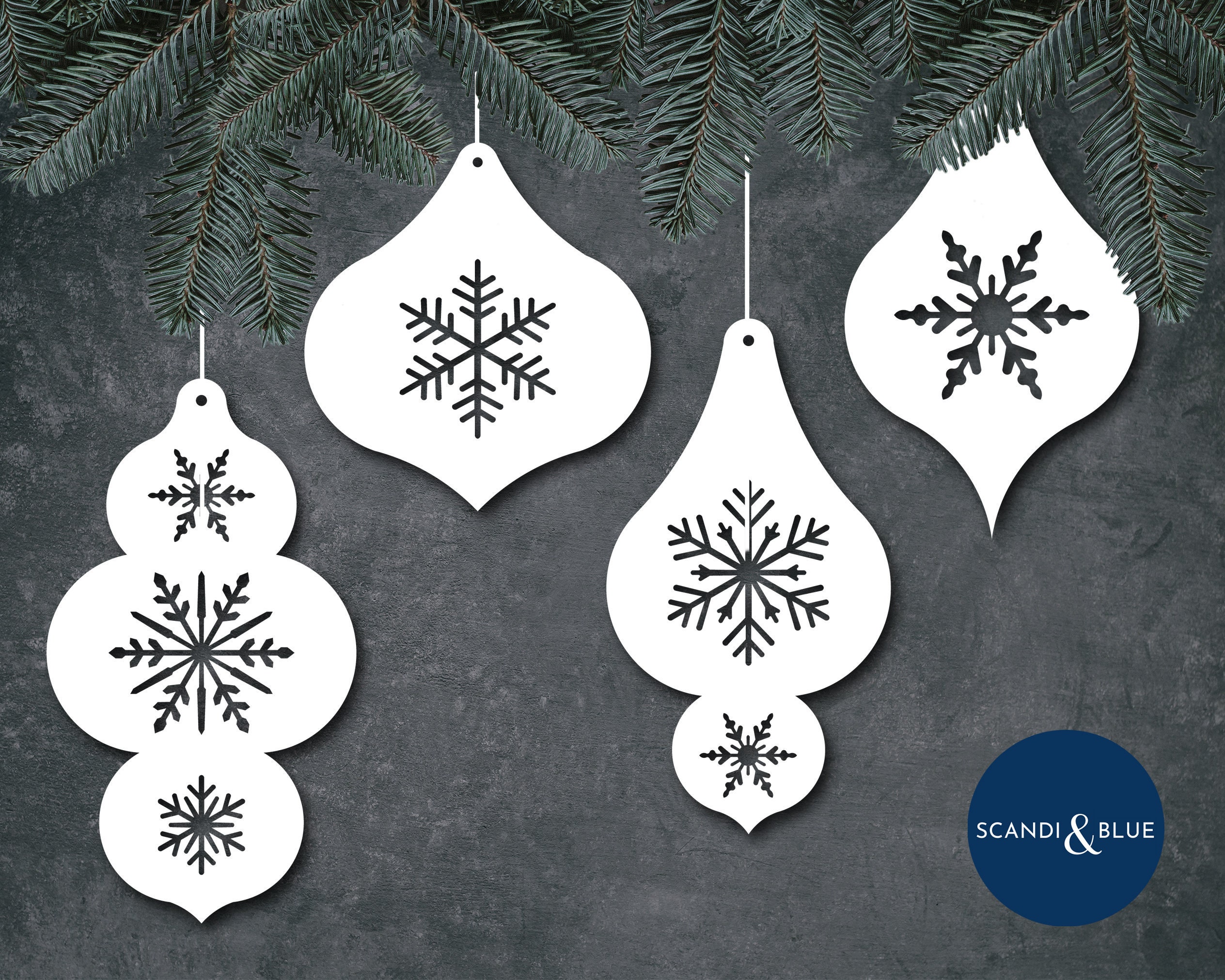 Papercraft Christmas Baubles Balls 35 Cricut Silhouette Clipart ...