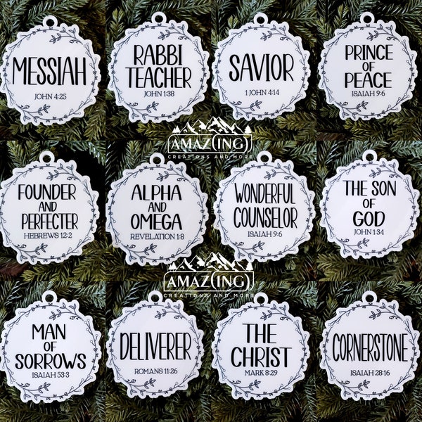 Names of Jesus Ornaments - Etsy