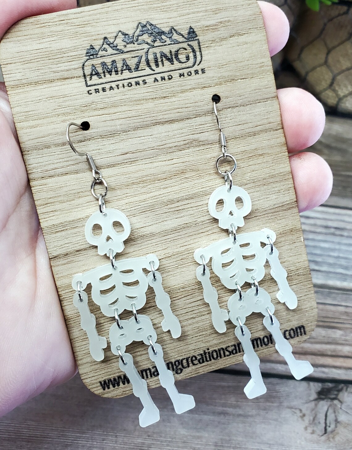 Glow in the Dark Skeleton Dangle Earrings Dancing Wiggle - Etsy