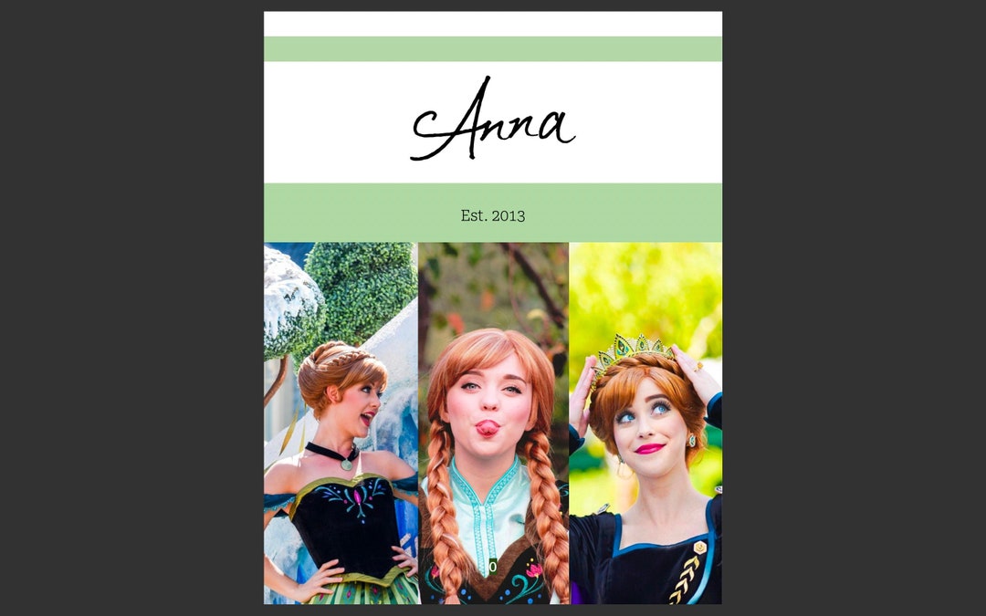 Princess Anna Inspired Character Guide for Party Princesses - Etsy
