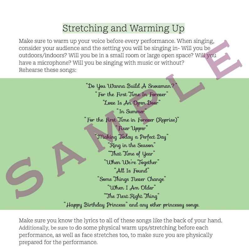 Princess Anna Inspired Character Guide for Party Princesses - Etsy