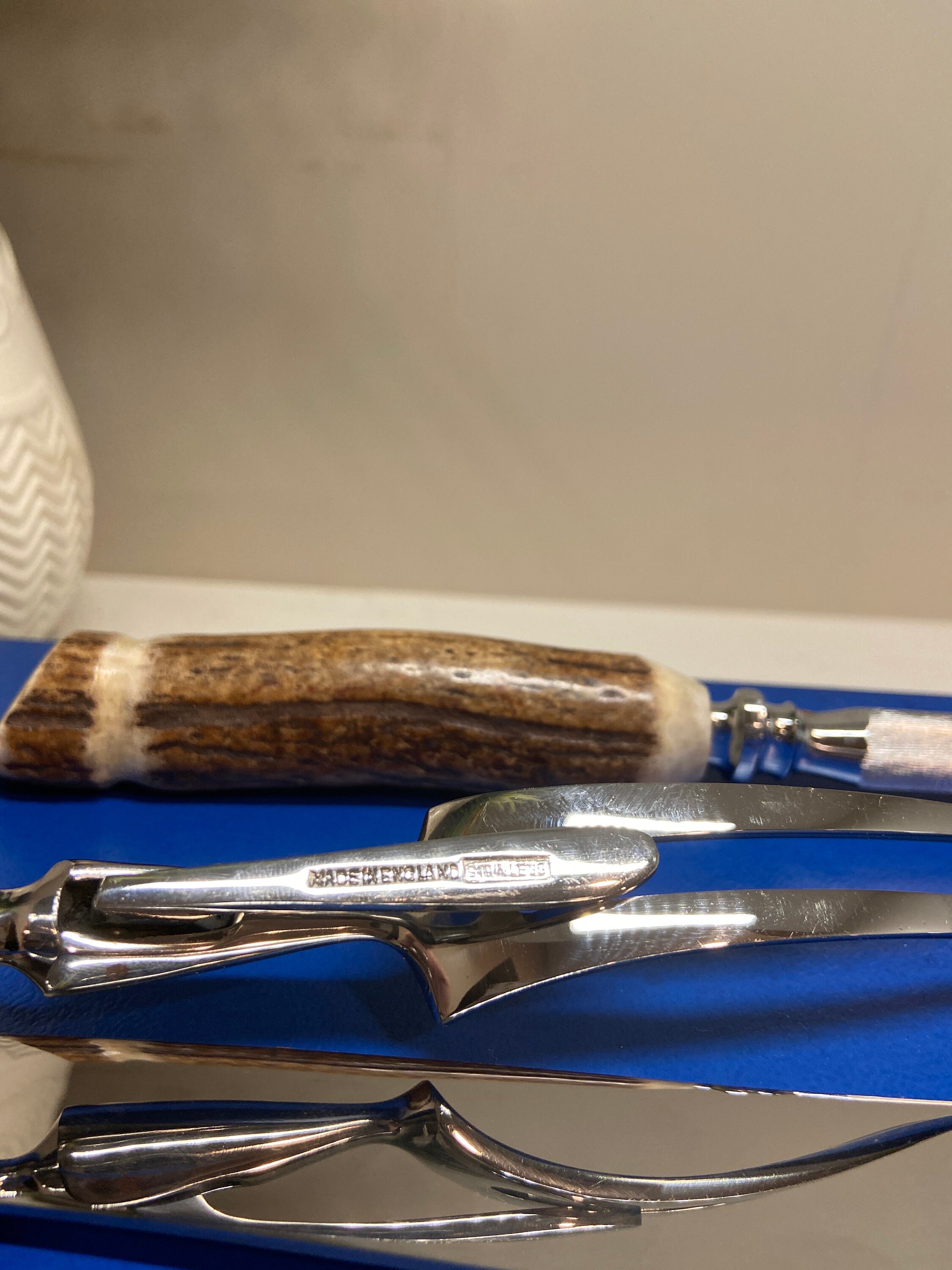 Vintage Antler Carving Set by Birks Sheffield England. - Etsy
